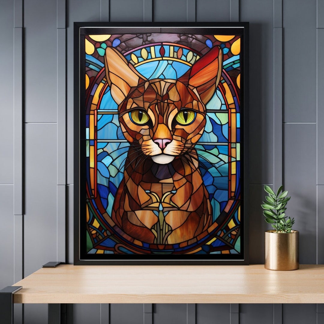 Stained Glass Abyssinian Jigsaw Puzzle 300/500/1000 Piece - Etsy