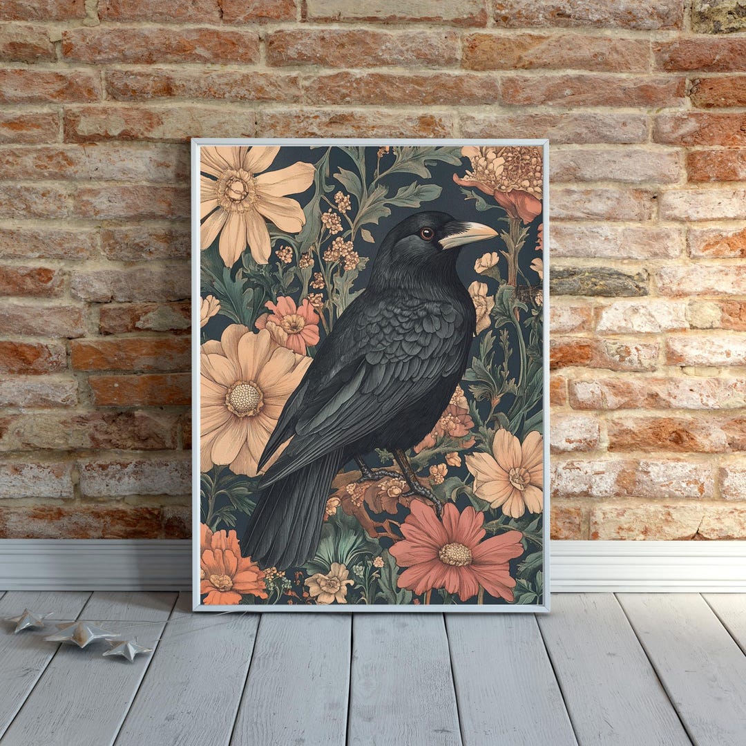 Vintage Floral Raven Jigsaw Puzzle 300/500/1000 Piece, William Morris ...