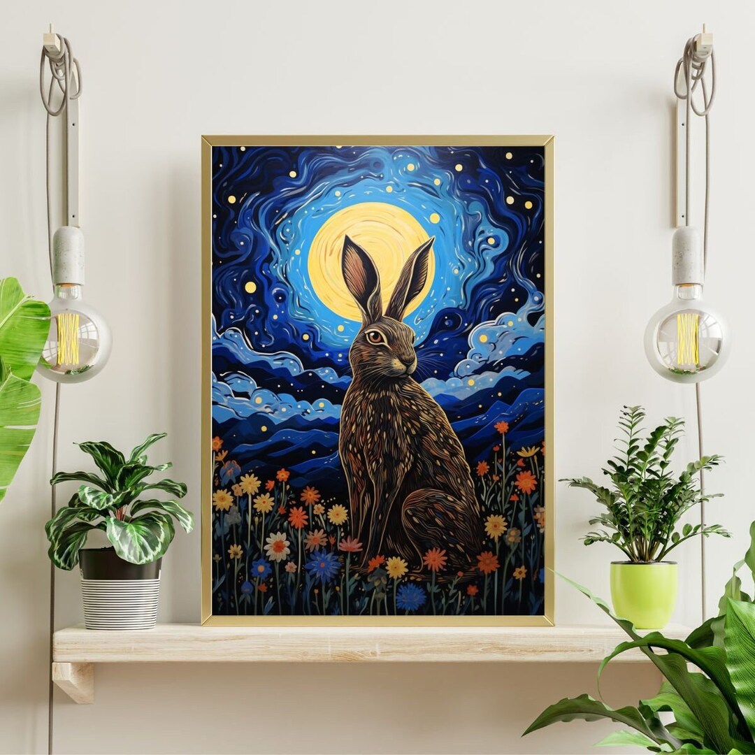 Starry Night Hare Jigsaw Puzzle 300/500/1000 Piece - Etsy