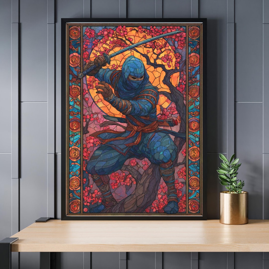 Stained Glass Ninja Jigsaw Puzzle 300/500/1000 Piece - Etsy
