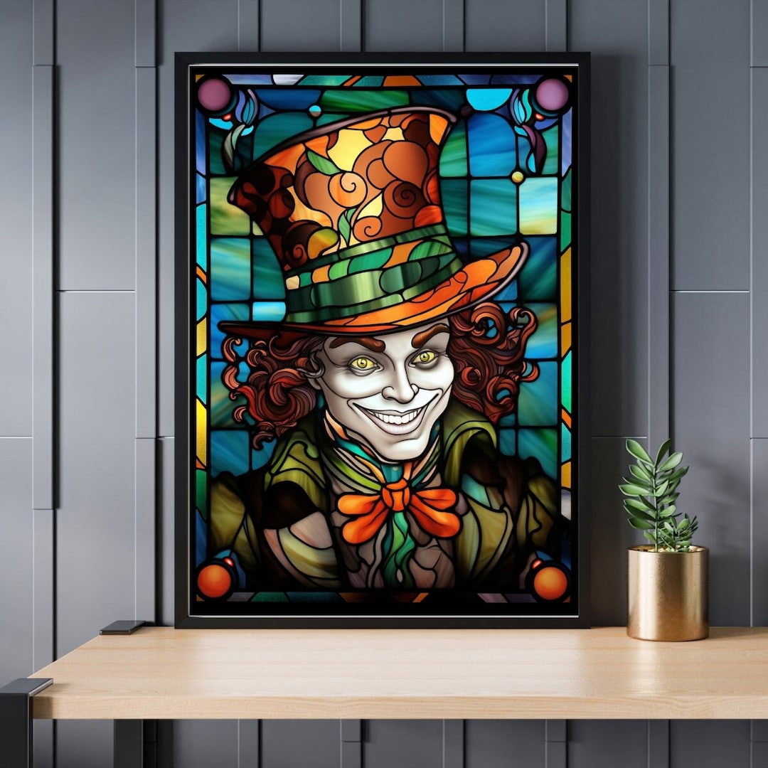 Stained Glass Mad Hatter Jigsaw Puzzle 300/500/1000 Piece - Etsy