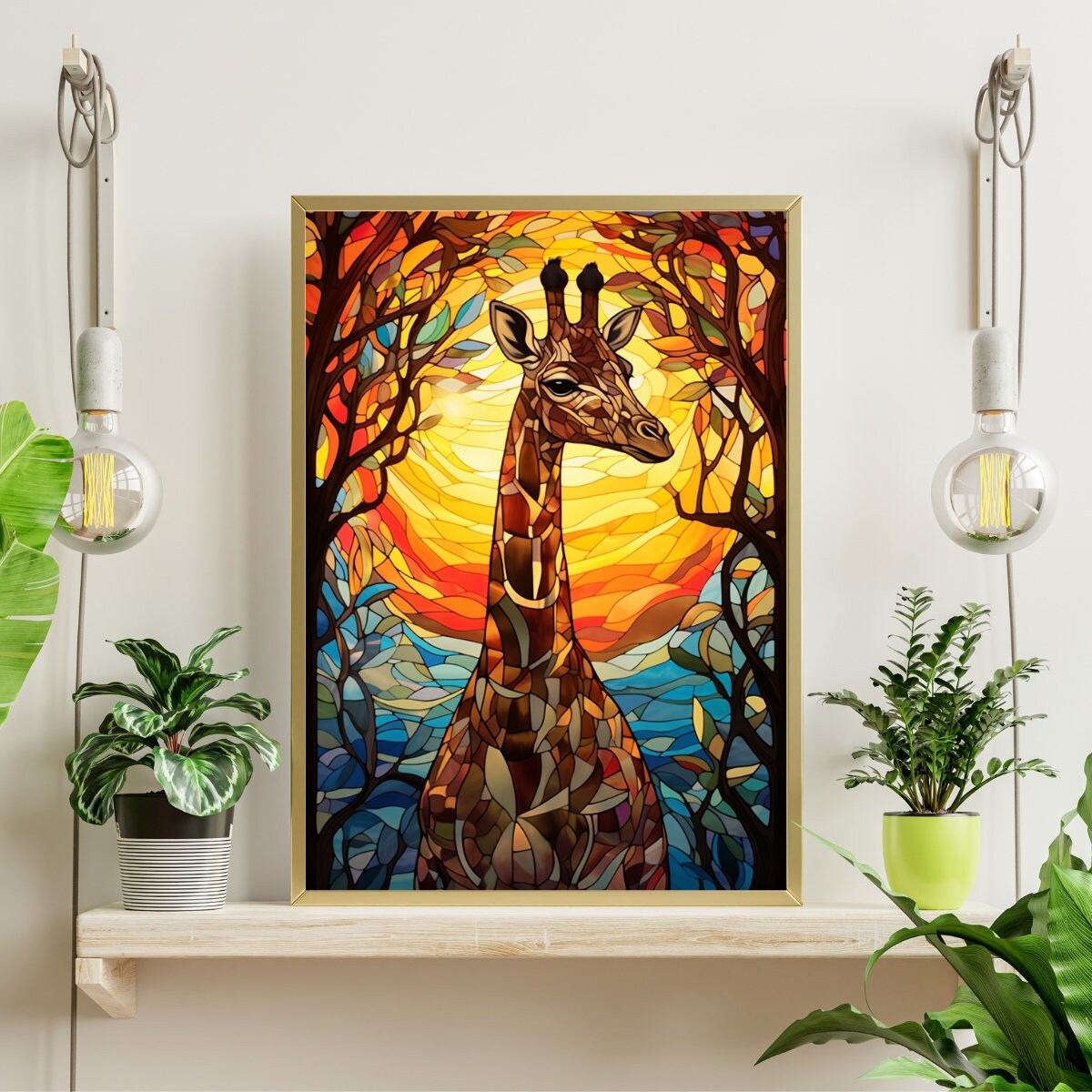 Stained Glass Masai Giraffe Jigsaw Puzzle 300/500/1000 Piece - Etsy