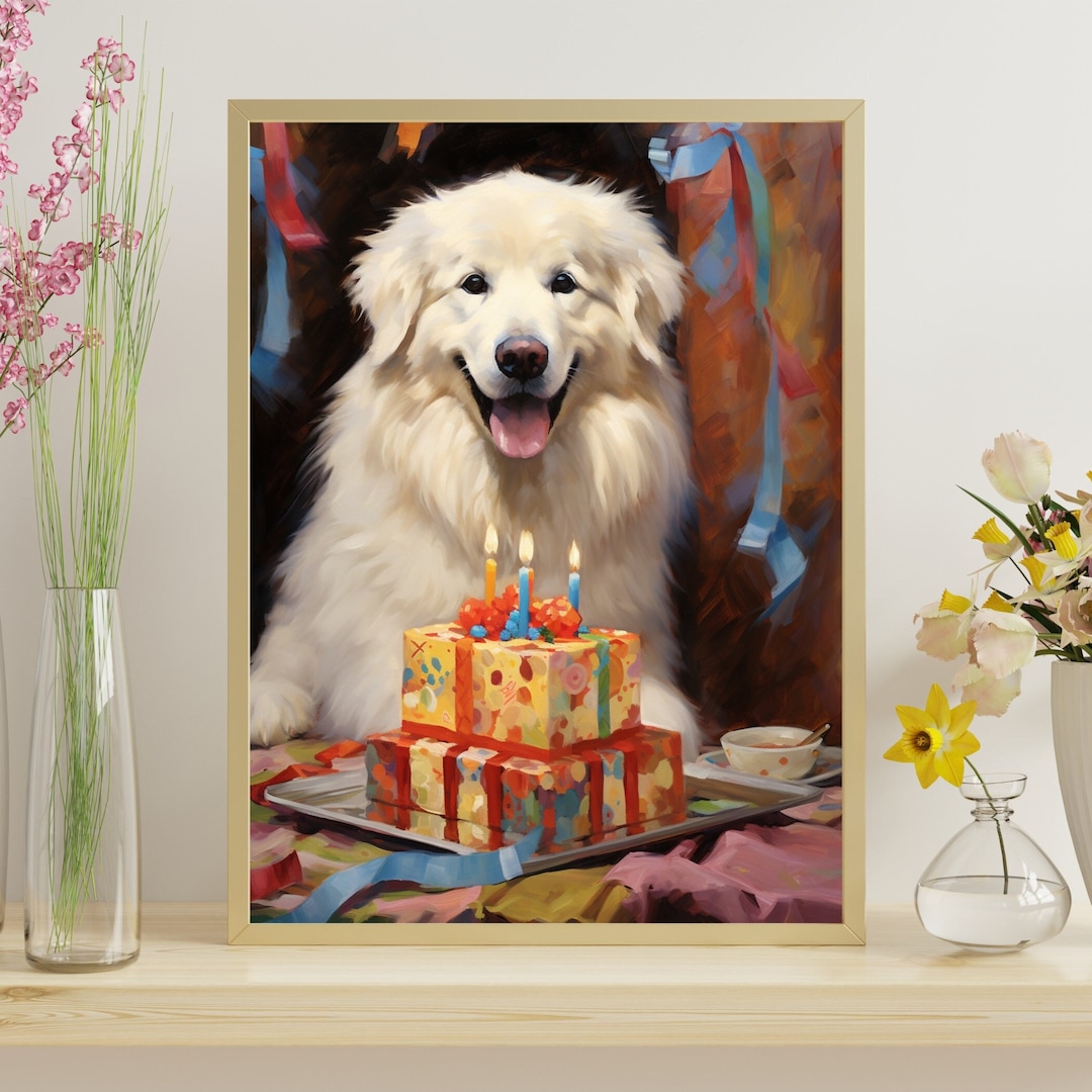 Birthday Great Pyrenees Jigsaw Puzzle 300/500/1000 Piece - Celebrate ...