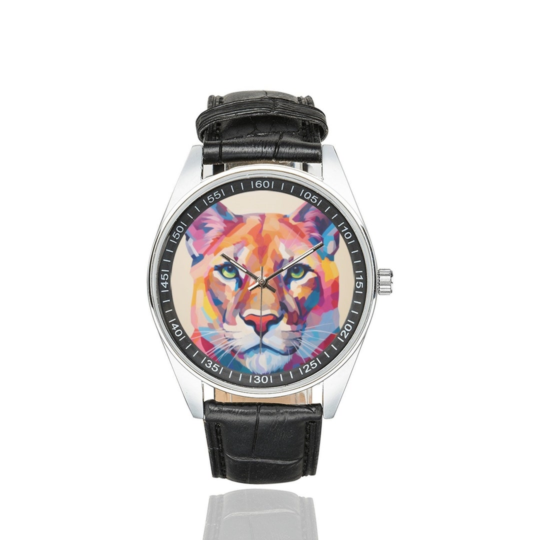 Modernist Puma Watch With Black Leather Band, Watches for Men and Women ...