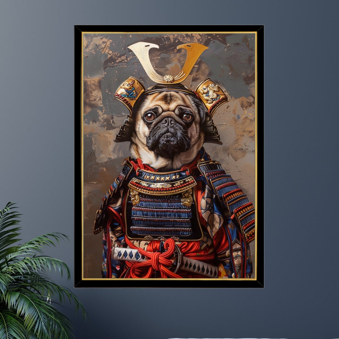 Samurai Pug Jigsaw Puzzle 300/500/1000 Piece - Japanese Warrior ...