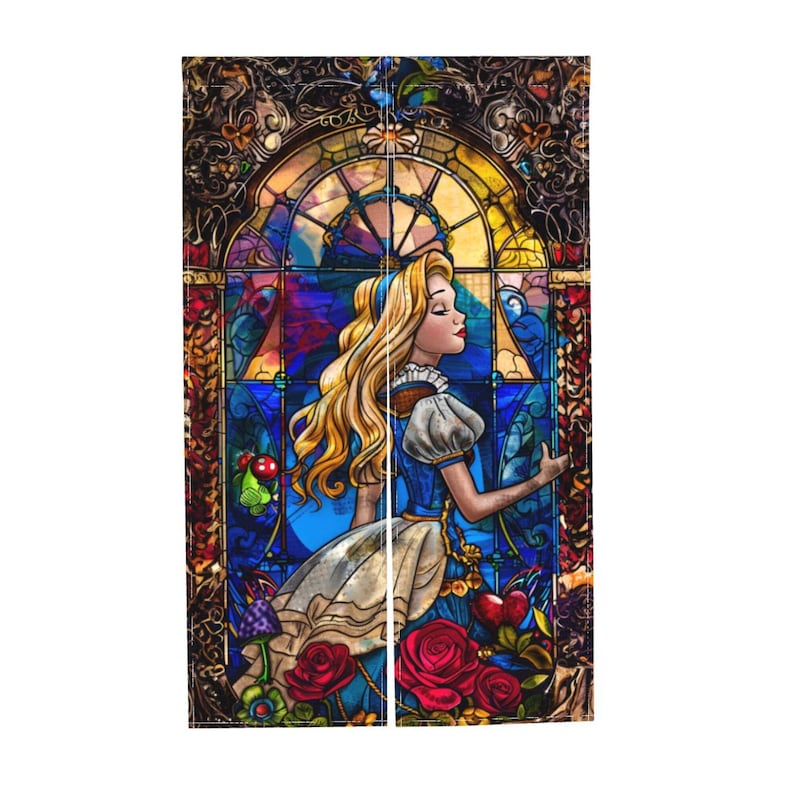 Stained Glass Alice (alice's Adventures in Wonderland) Doorway Curtain ...