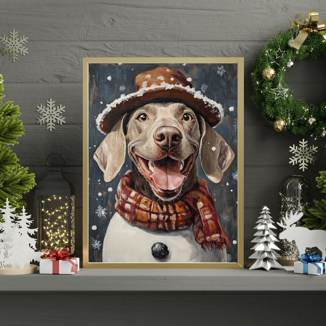 Weimaraner Snowman Jigsaw Puzzle 300/500/1000 Piece - Fun Winter ...