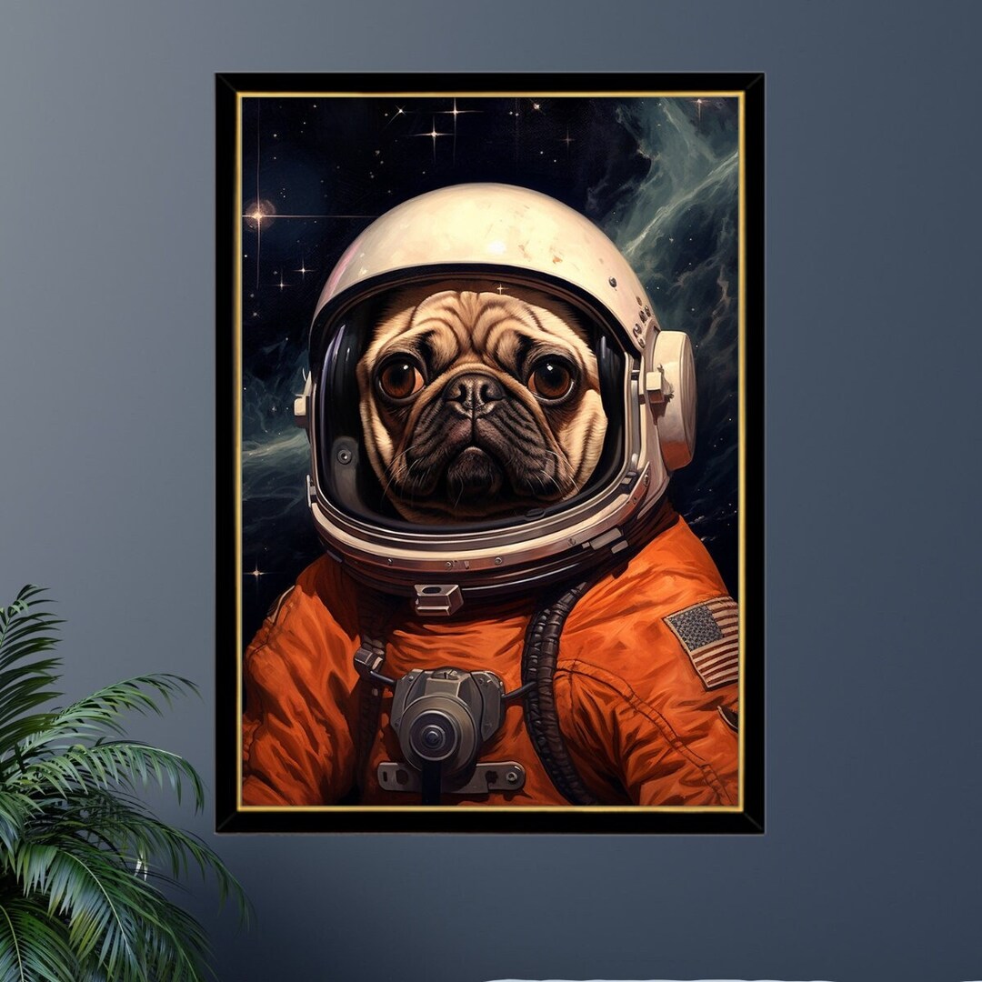 Astronaut Pug Jigsaw Puzzle: Pet Portrait Gift (300/500/1000 Piece) - Etsy
