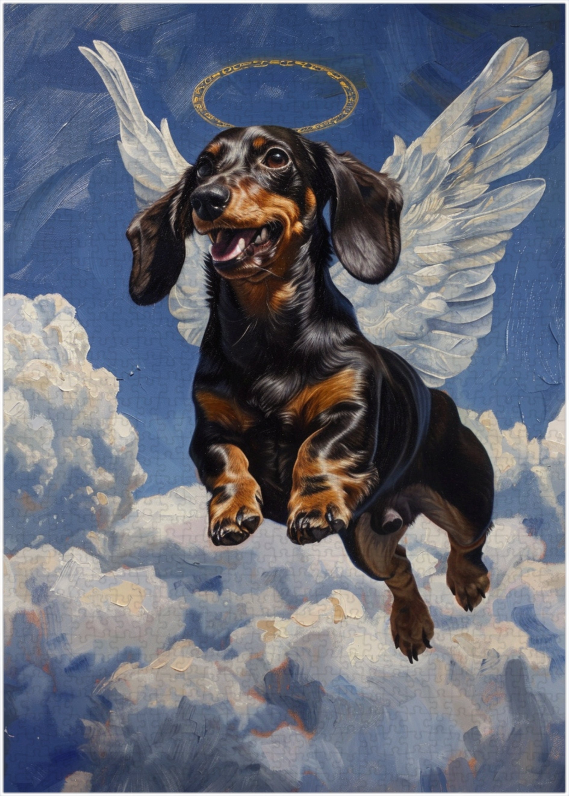 Angel Dachshund Jigsaw Puzzle 300/500/1000 Piece - Pet Memorial to Your ...