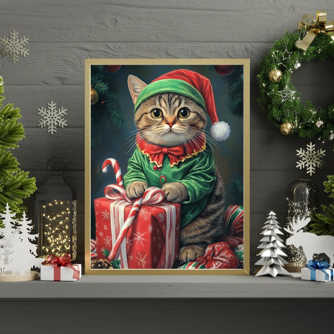 Christmas Elf Cat Jigsaw Puzzle – Holiday Pet Lover Gift - Etsy
