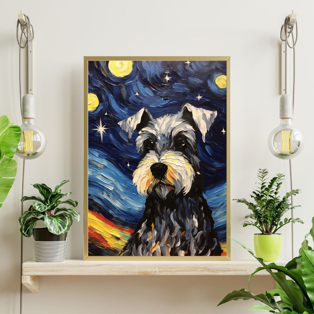 Starry Night Miniature Schnauzer Jigsaw Puzzle 300/500/1000 Piece - Etsy