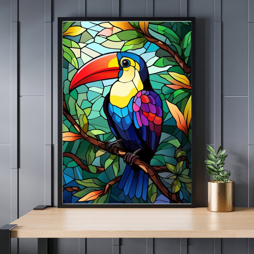 Stained Glass Toucan Jigsaw Puzzle 300/500/1000 Piece - Etsy