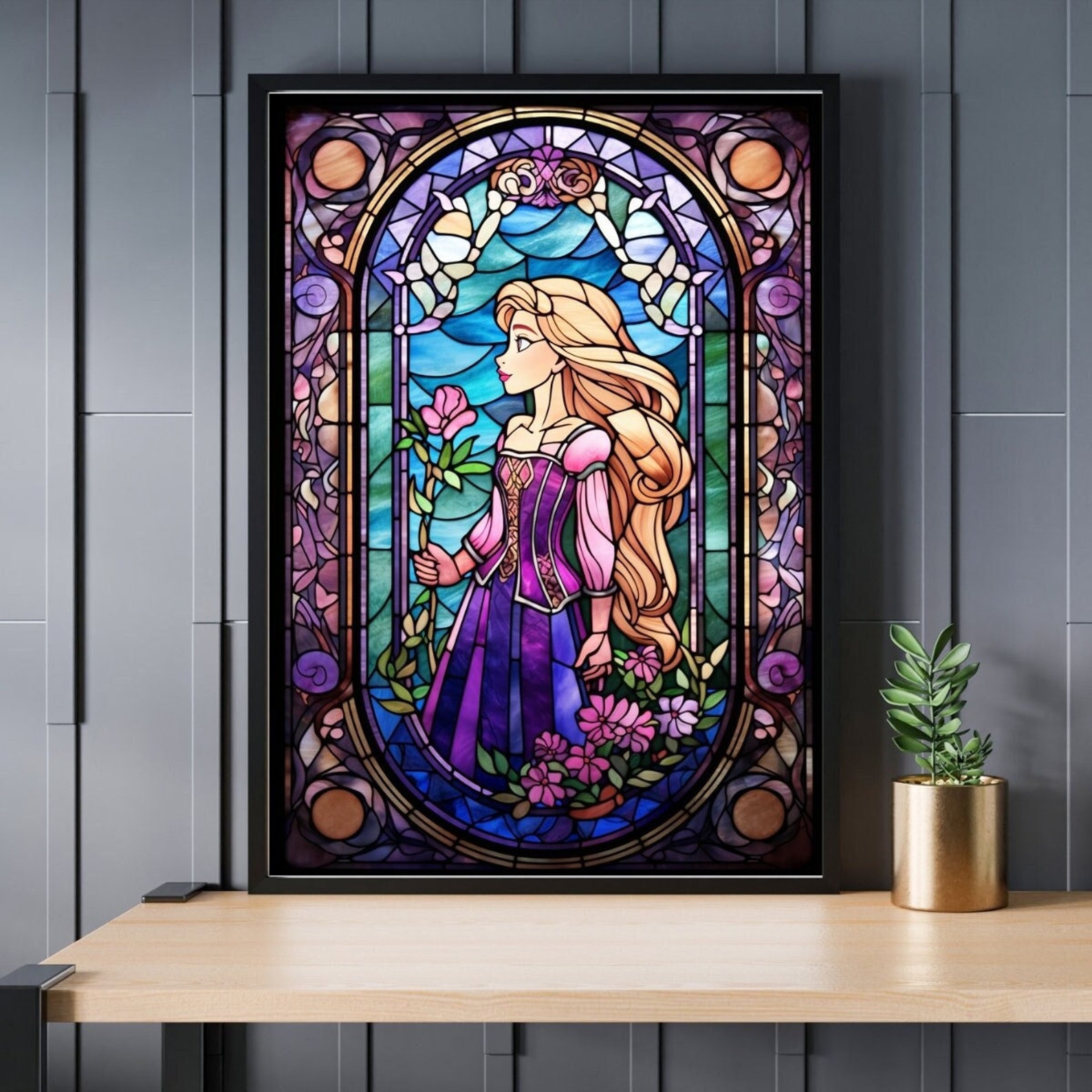Stained Glass Princess Rapunzel Jigsaw Puzzle 300/500/1000 Piece - Etsy