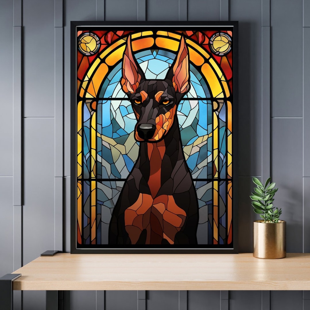 Stained Glass Doberman Pinscher Jigsaw Puzzle 300/500/1000 Piece - Etsy