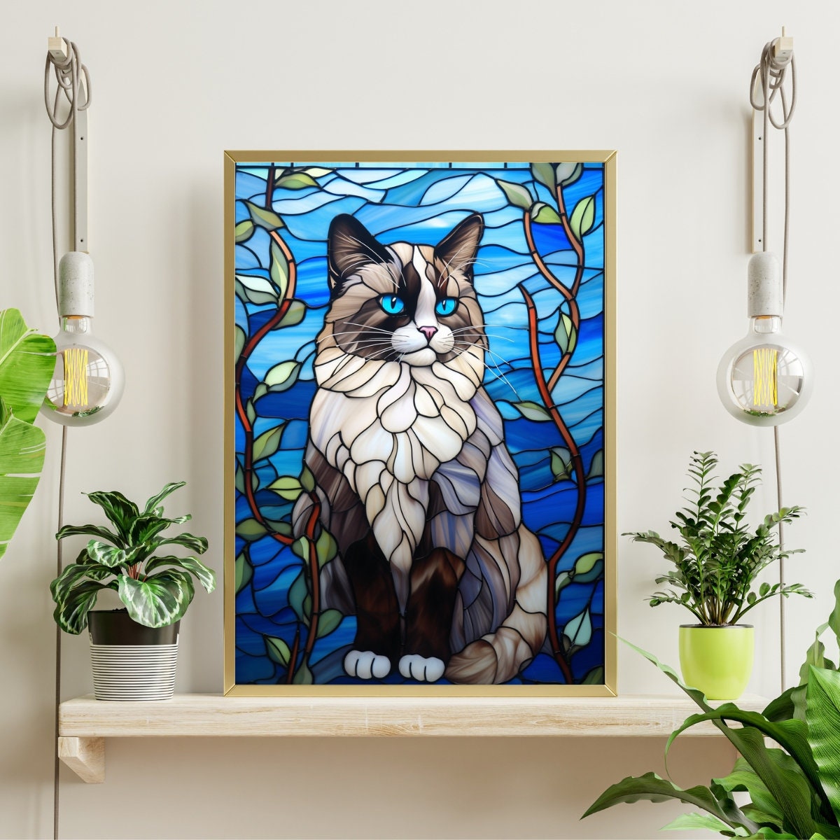 Stained Glass Ragdoll Cat Jigsaw Puzzle 300/500/1000 Piece - Etsy