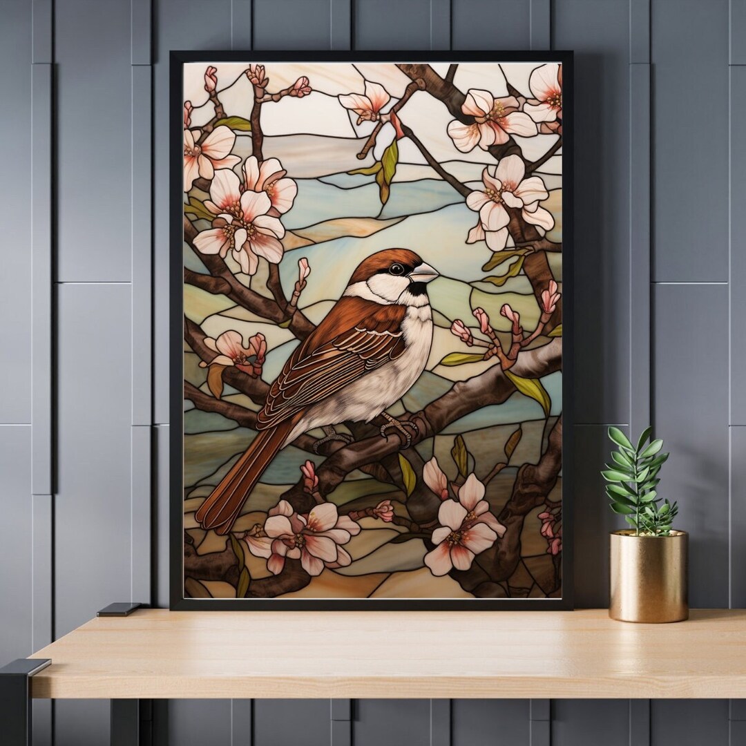 Stained Glass House Sparrow Jigsaw Puzzle 300/500/1000 Piece - Etsy