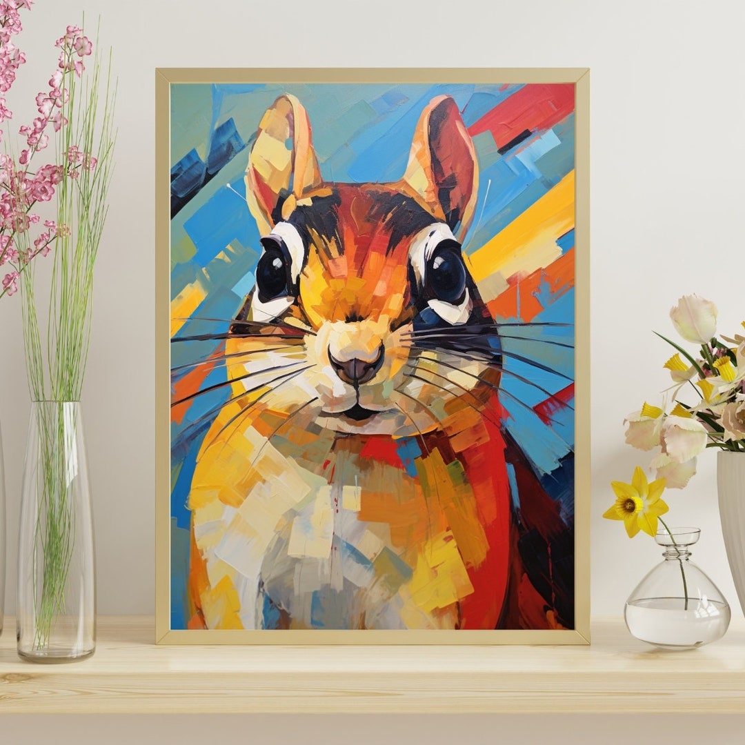 Modernist Chipmunk Jigsaw Puzzle: Animal Face Art, 300-1000 Piece - Etsy