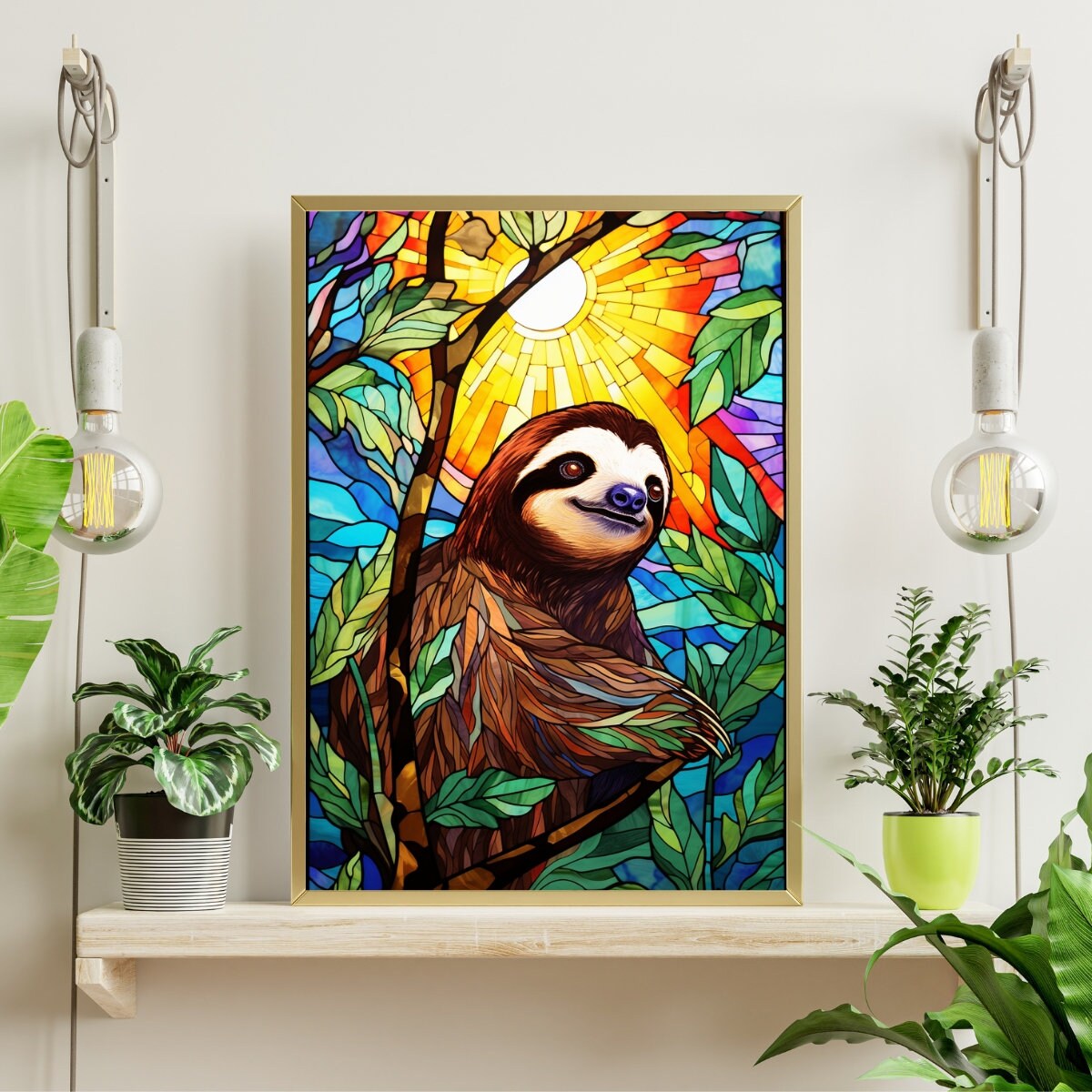 Stained Glass Sloth Jigsaw Puzzle 300/500/1000 Piece - Etsy