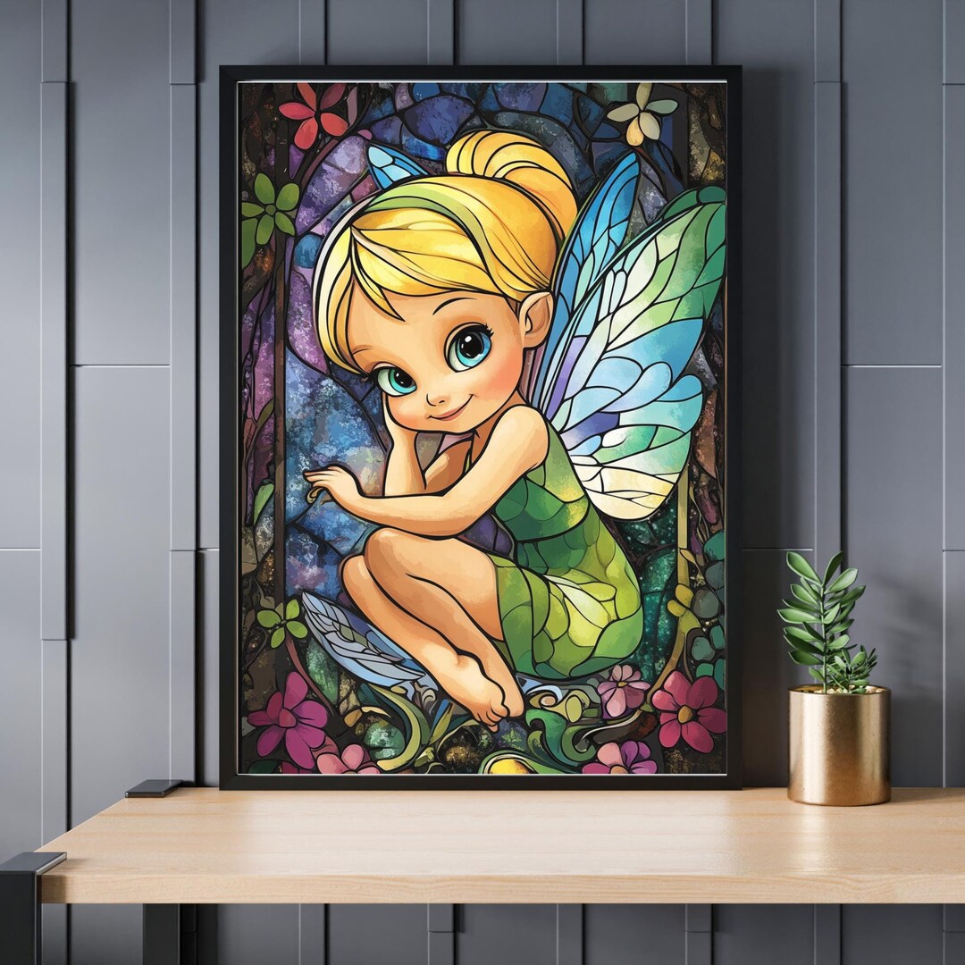 Stained Glass Cute Tinker Bell Jigsaw Puzzle: Wooden Art - Etsy