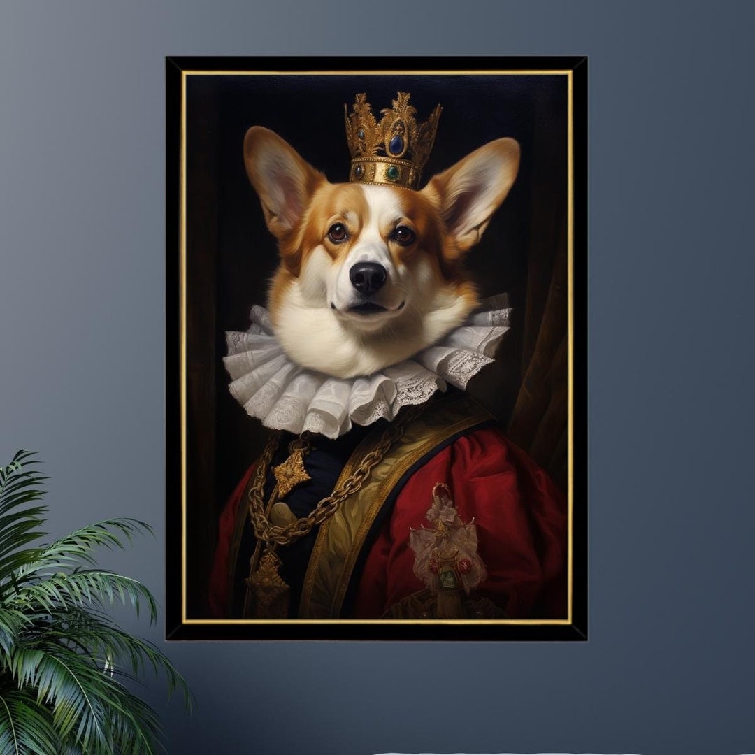 Pembroke Welsh Corgi Royal King Jigsaw Puzzle: Pet Portrait Gift - Etsy