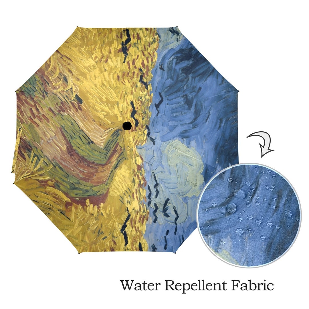 Van Gogh Wheatfield With Crows Folding Umbrella Auto Open & Both Sides ...