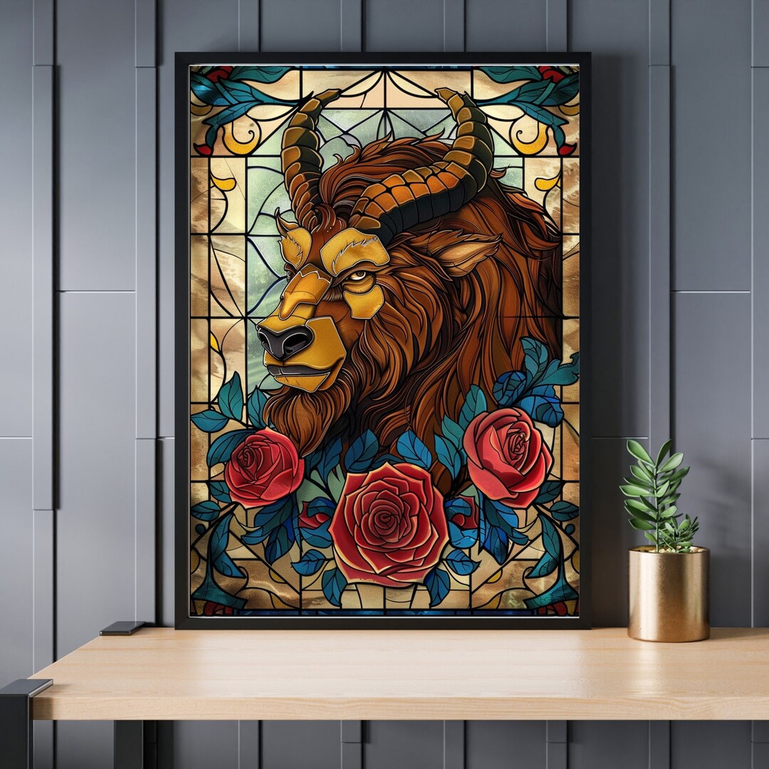 Stained Glass Beast (beauty and the Beast) Jigsaw Puzzle 300/500/1000 ...