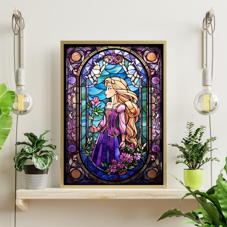 Stained Glass Princess Rapunzel Jigsaw Puzzle 300/500/1000 Piece - Etsy