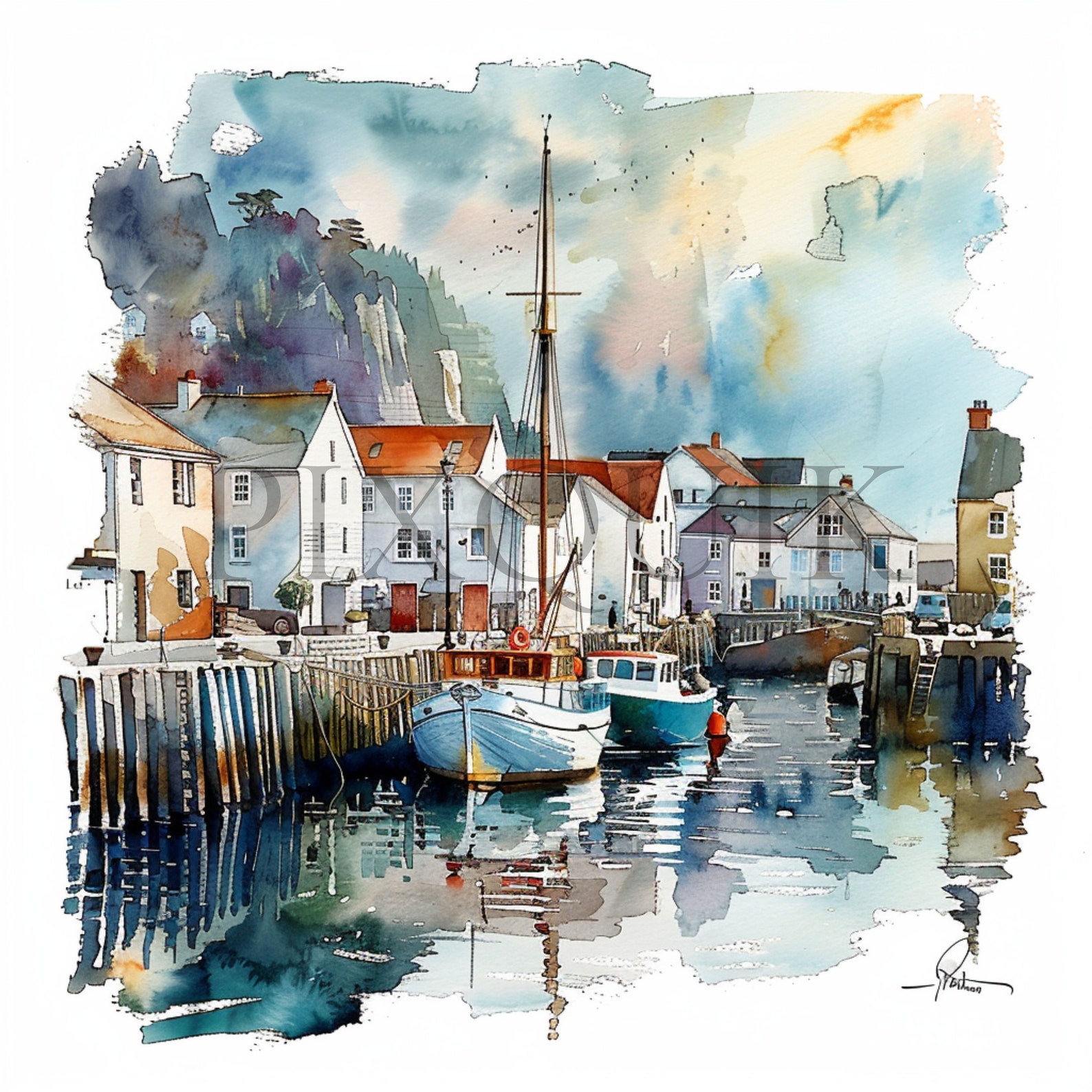 Quiet Harbor Clipart 10 High Quality Jpgs Printable Harbor Clipart ...
