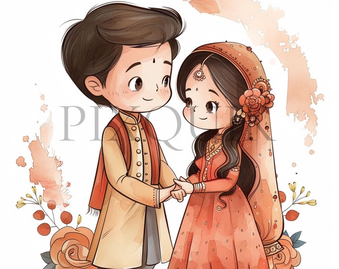 Indian Wedding Clipart Collection Couples and Backdrops Vector Images ...