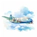 Watercolor Airplane Clipart 10 High Quality Jpgs Airplane Clip Art ...