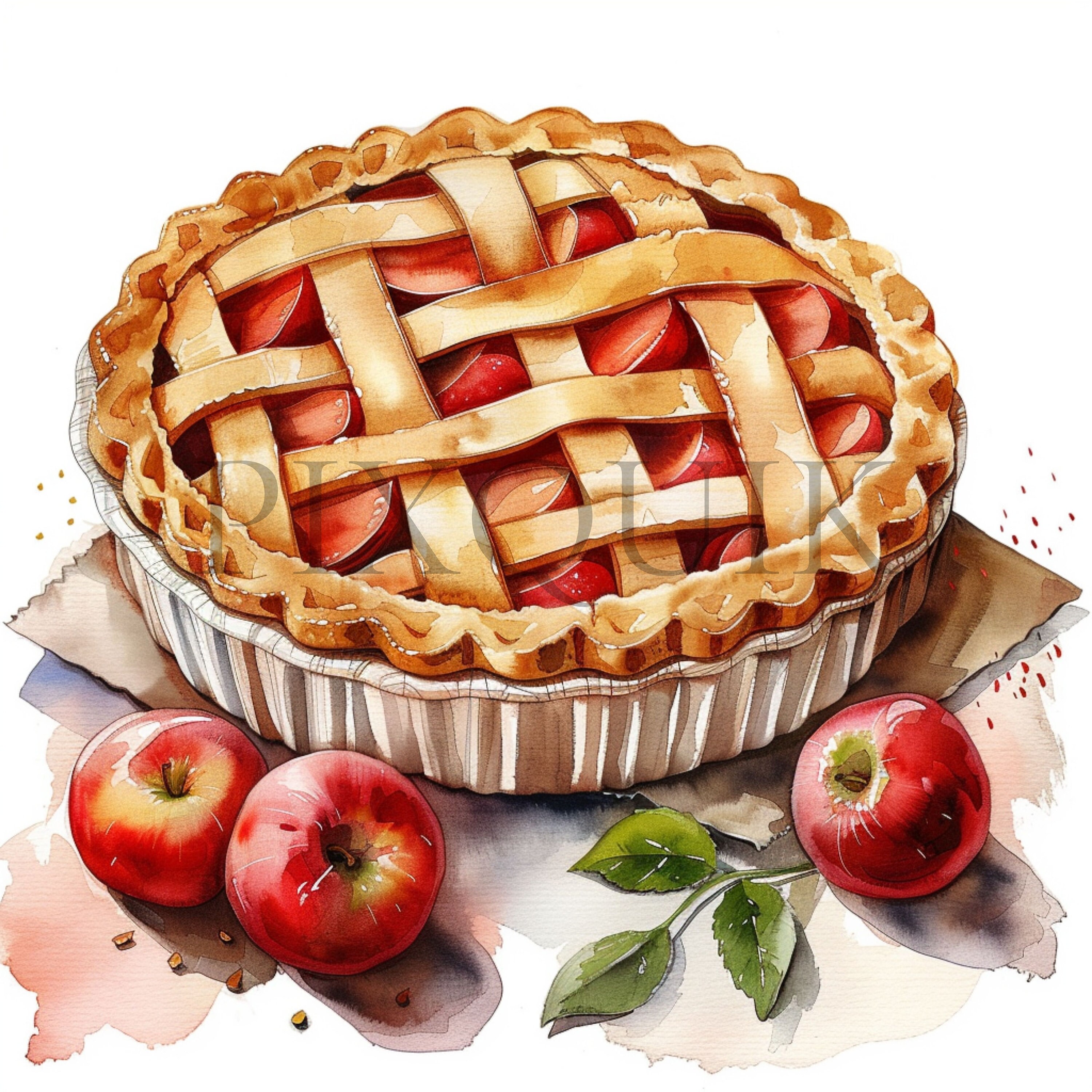 Apple Pie Clipart | Vintage Bakery Illustration (digital Download) - Etsy