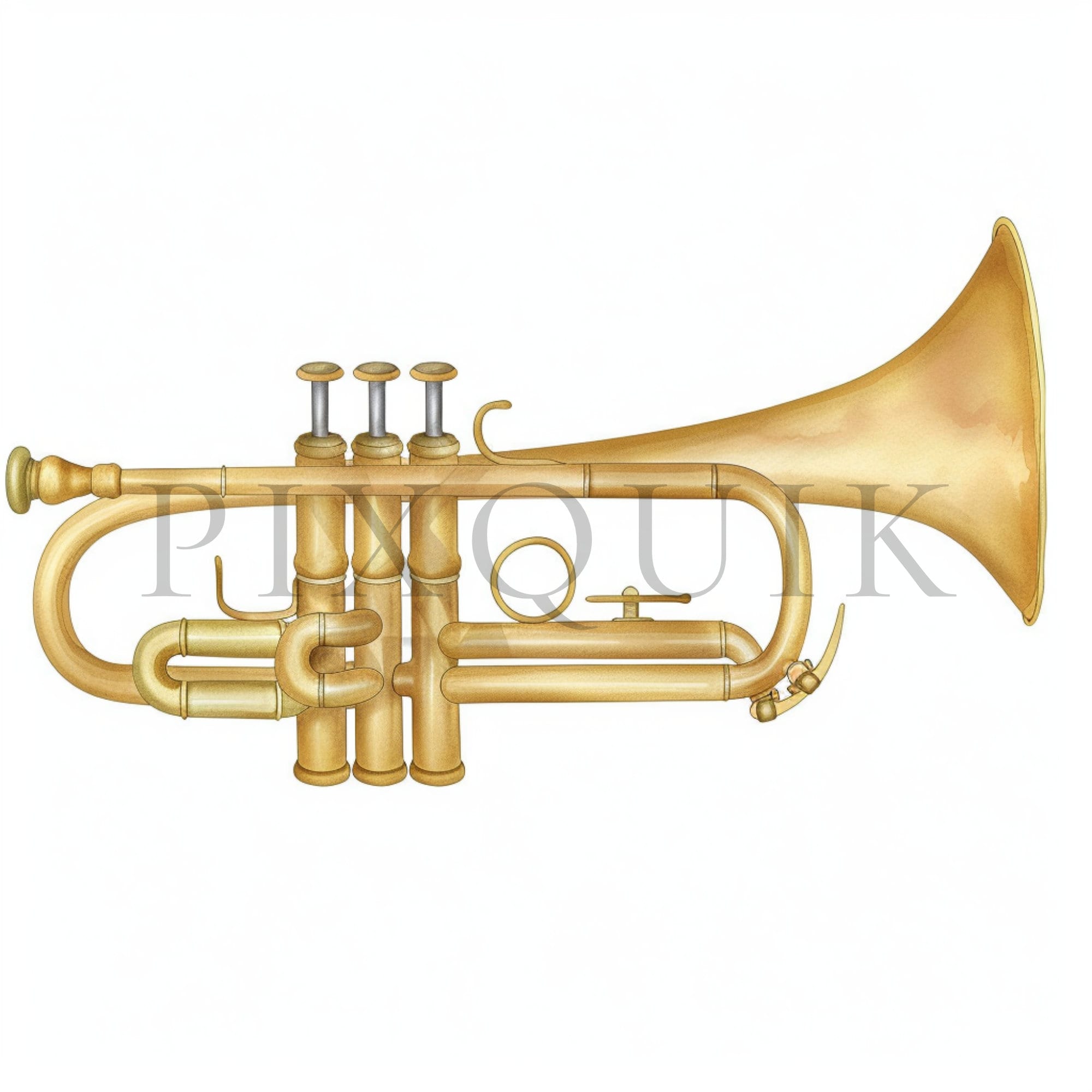 Trumpet Clipart 10 High Quality Jpgs Digital Download Instrument ...