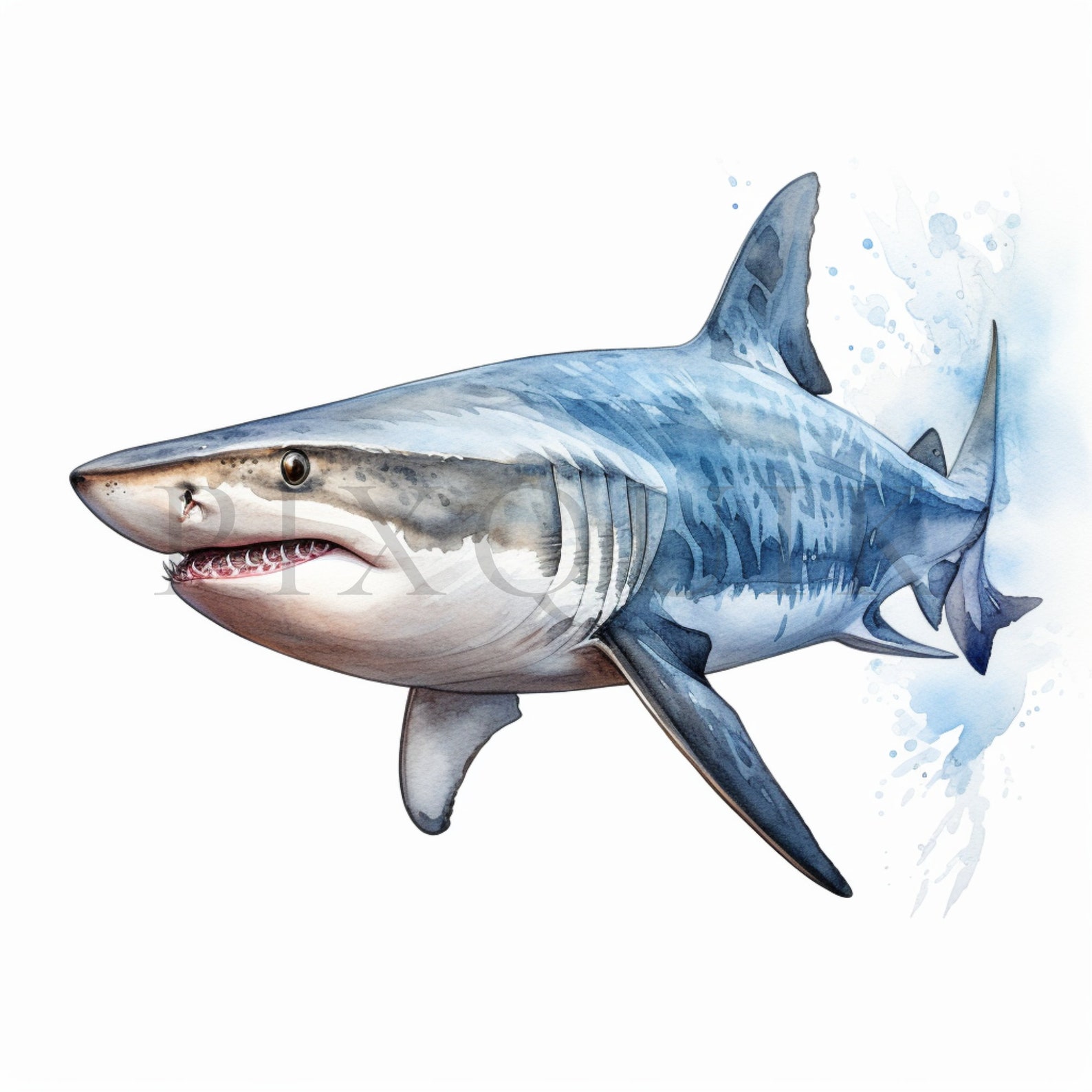 Shark Clipart 10 High Quality Jpgs Watercolor Shark Clipart Whale Shark ...