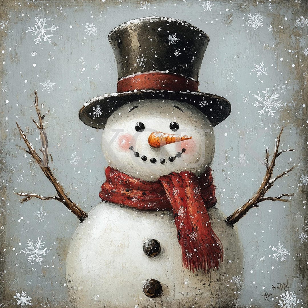 Vintage Snowman Clipart | 4 Clipart Files | Card Making | Digital Paper ...