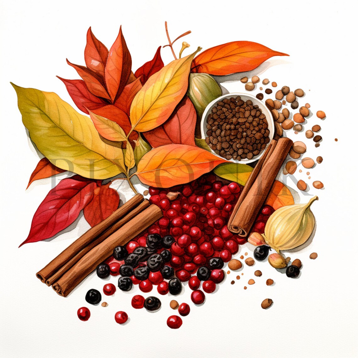 Autumn Spice Clipart | Pumpkin, Cinnamon, Anise (digital Download) - Etsy