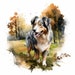 Watercolor Australian Shepherd Clipart | Dog Portrait JPG Bundle - Etsy