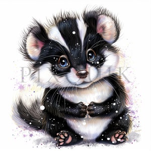 Watercolor Skunks Clipart | 10 High Quality Jpgs | Skunks Clipart ...