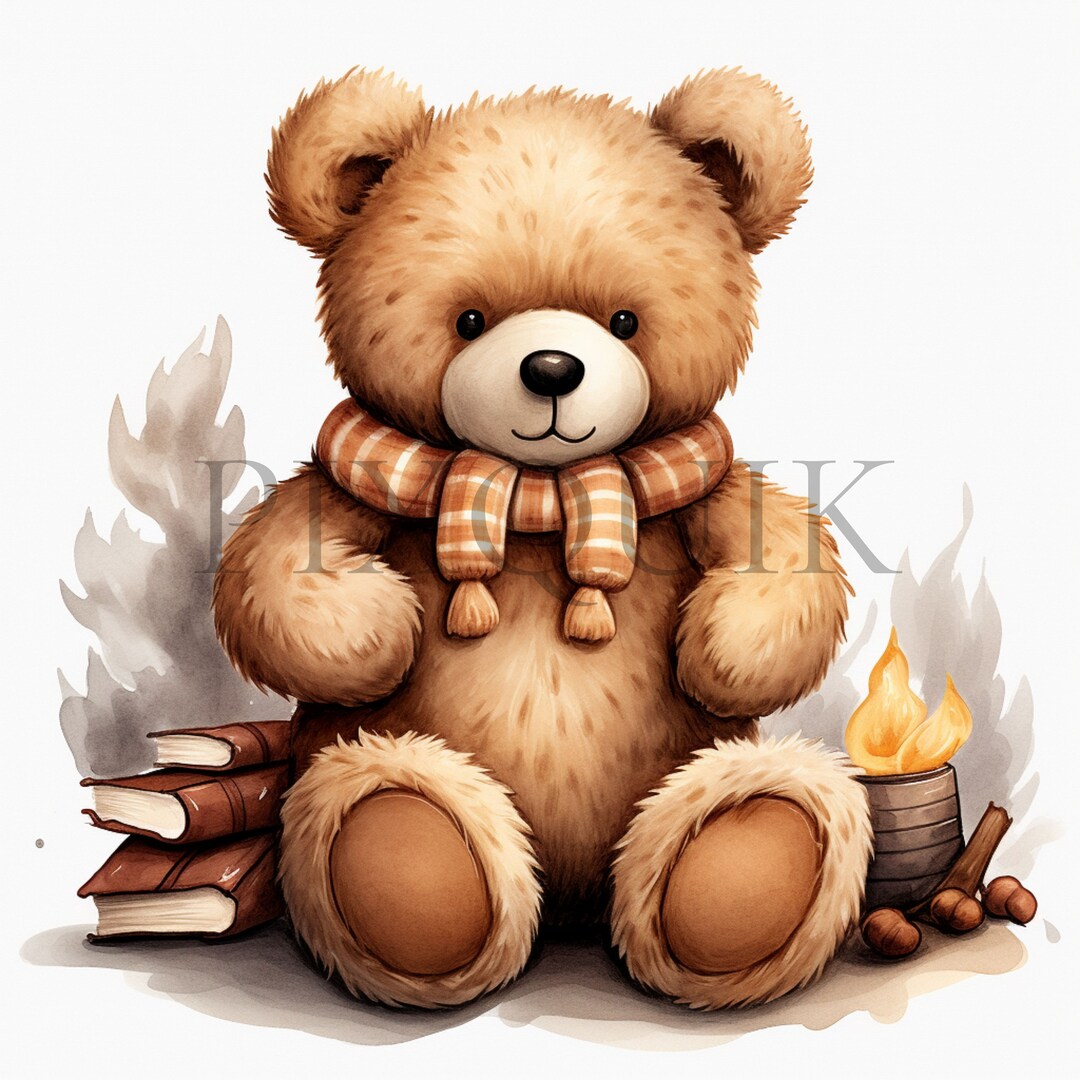 Cozy Teddy Bear Clipart | 10 High Quality Jpg's | Digital Download ...
