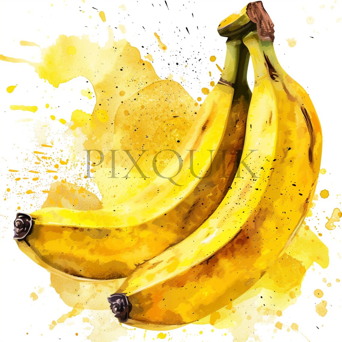 Watercolor Banana Clipart | Tropical Fruit Illustration (instant ...