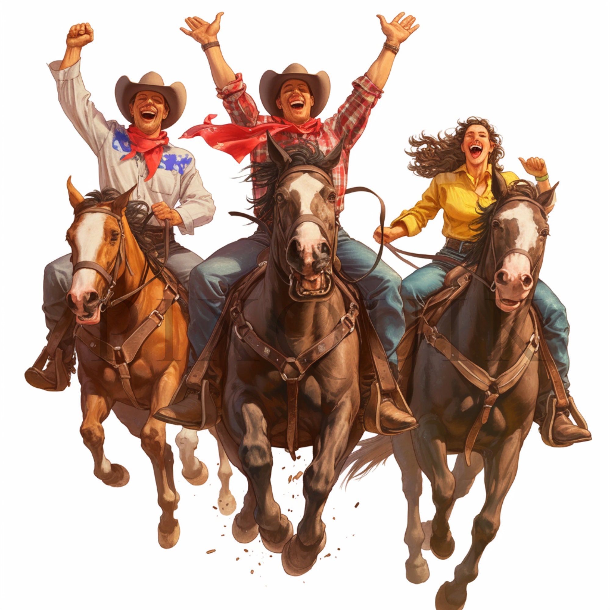 Cowboy Christmas Clipart | Western Holiday Images (digital Download) - Etsy