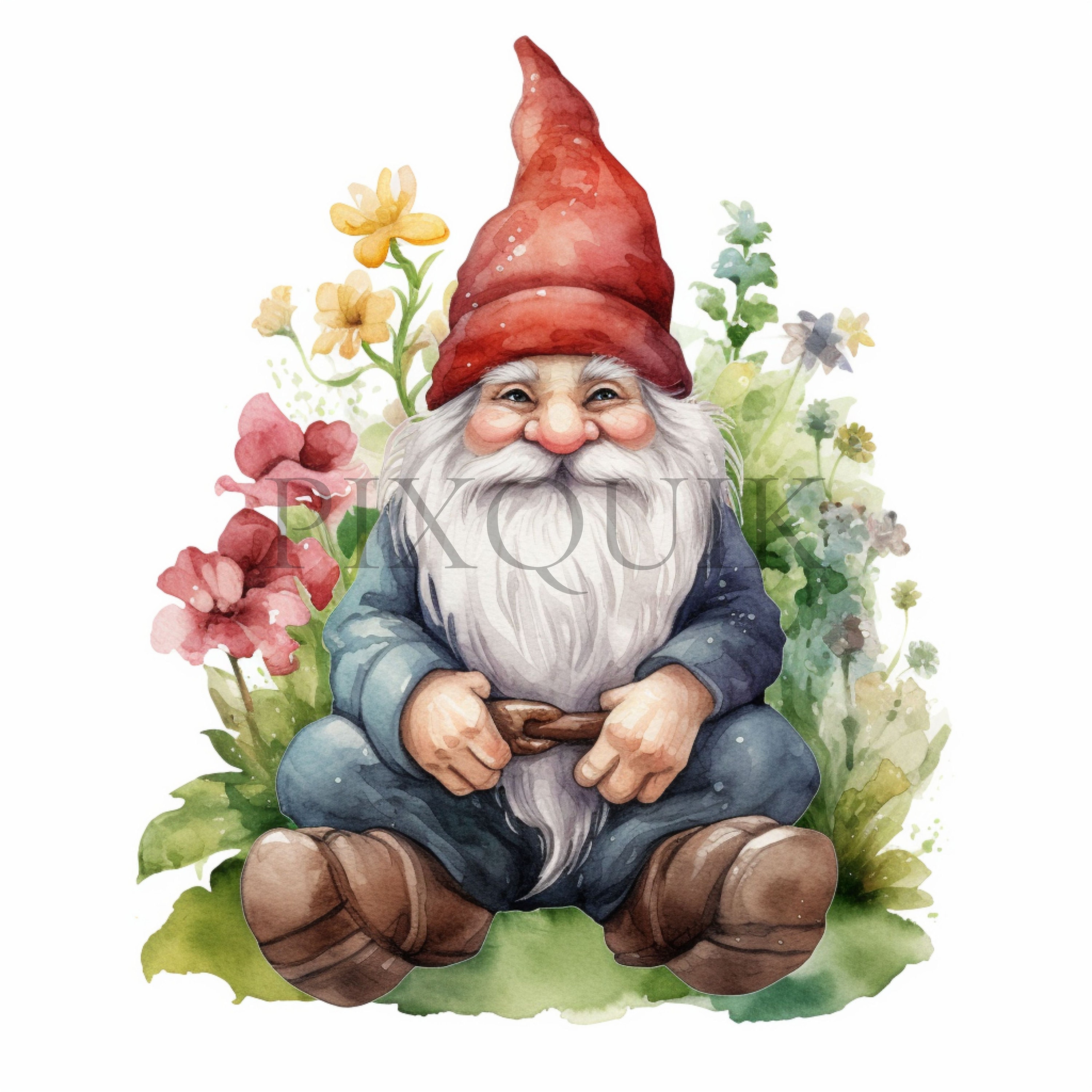 Watercolor Garden Gnome Clipart 10 High Quality Jpgs Gnome Clipart ...