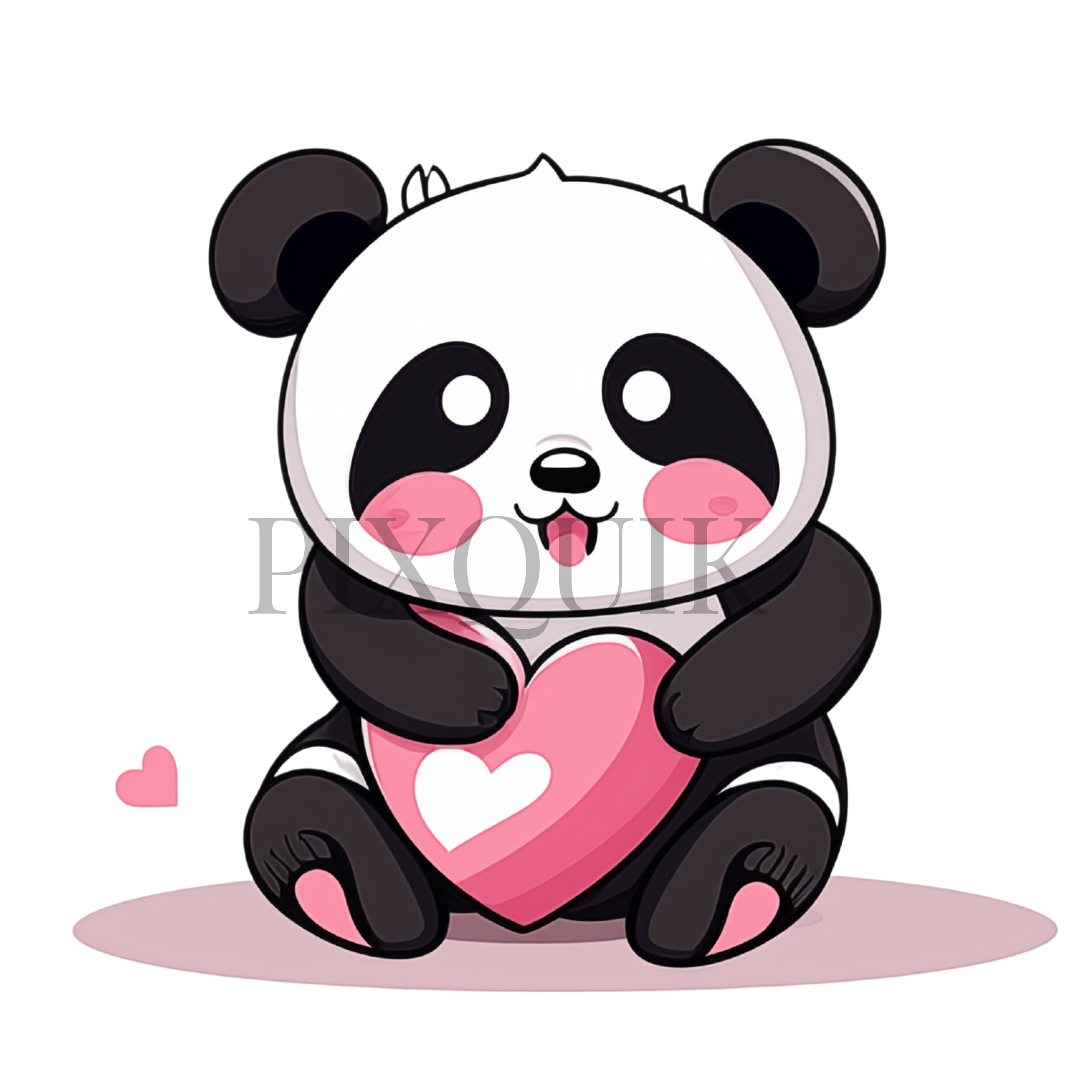 Valentine Cute Panda Clipart Valentines Day Graphics in PNG and SVG ...