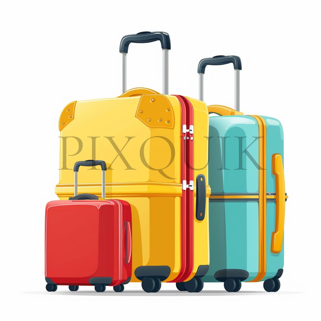 Luggage Clipart | Travel Clipart | Suitcase Clipart | 10 High Quality ...