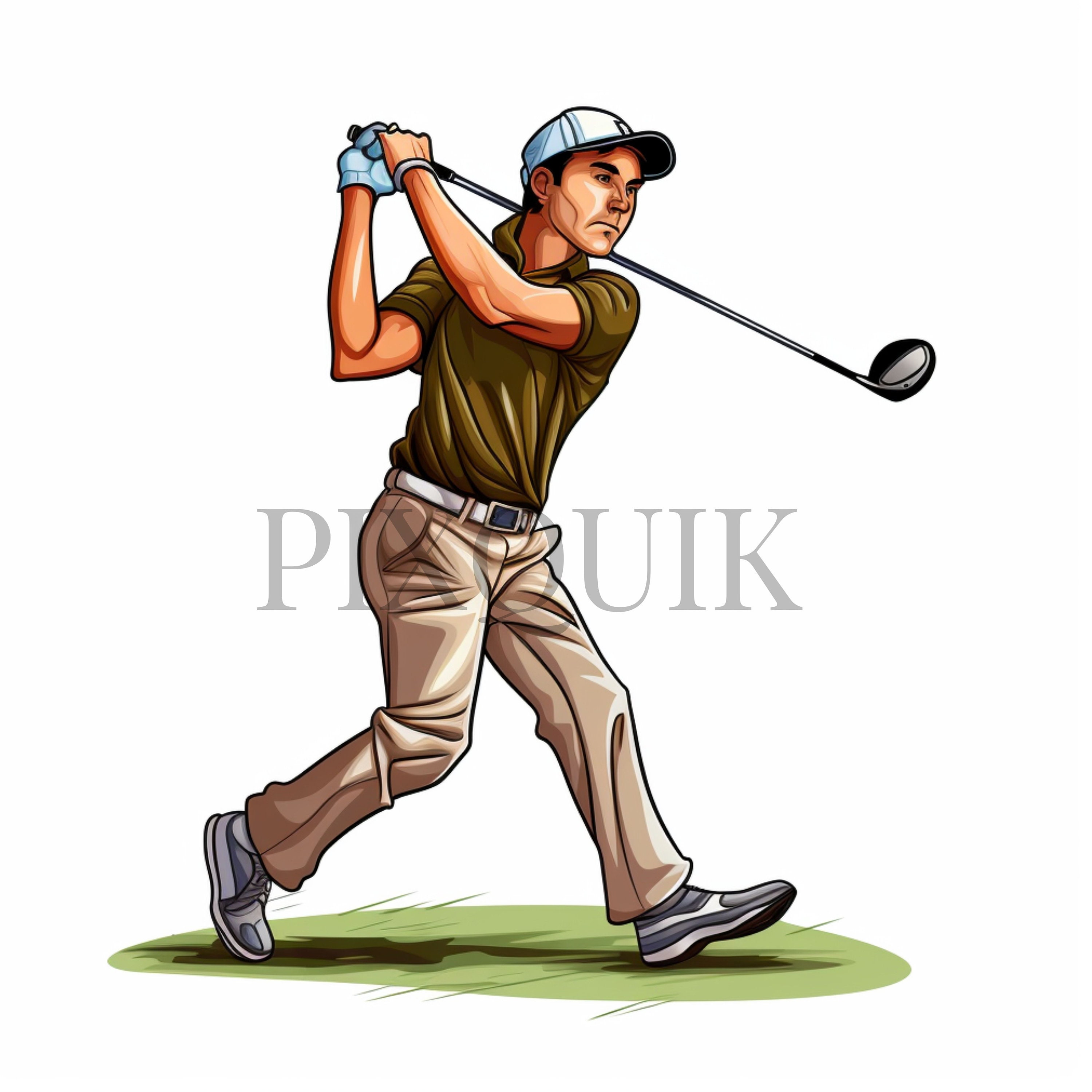 Watercolor Golf Player Clipart 10 High Quality Jpgs Sporty Art Golf ...