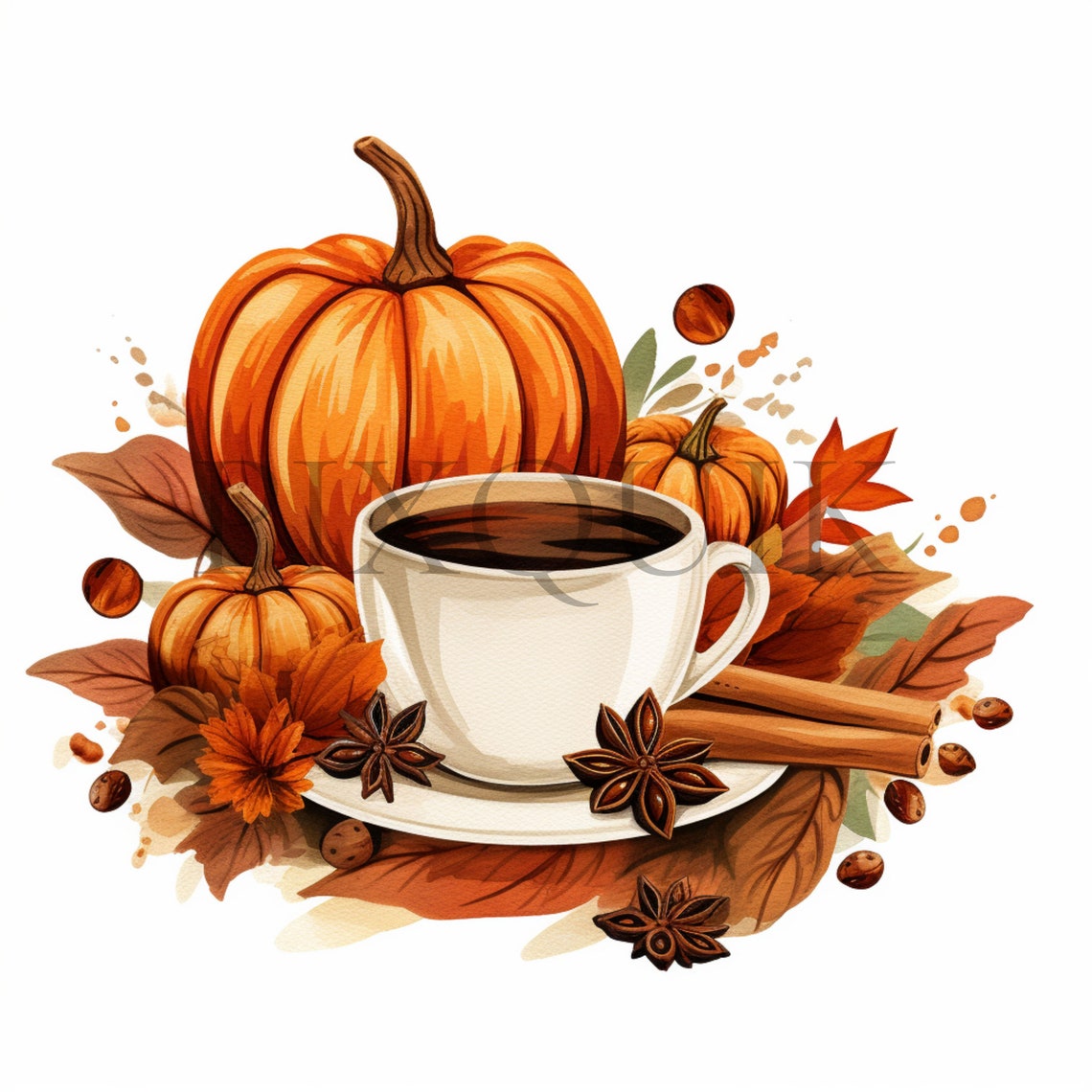 Pumpkin Spice Coffee Clipart | Pumpkin Spice Clipart | 10 High Quality ...