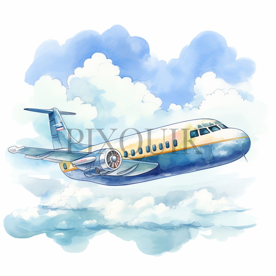 Watercolor Airplane Clipart 10 High Quality Jpgs Airplane Clip Art ...