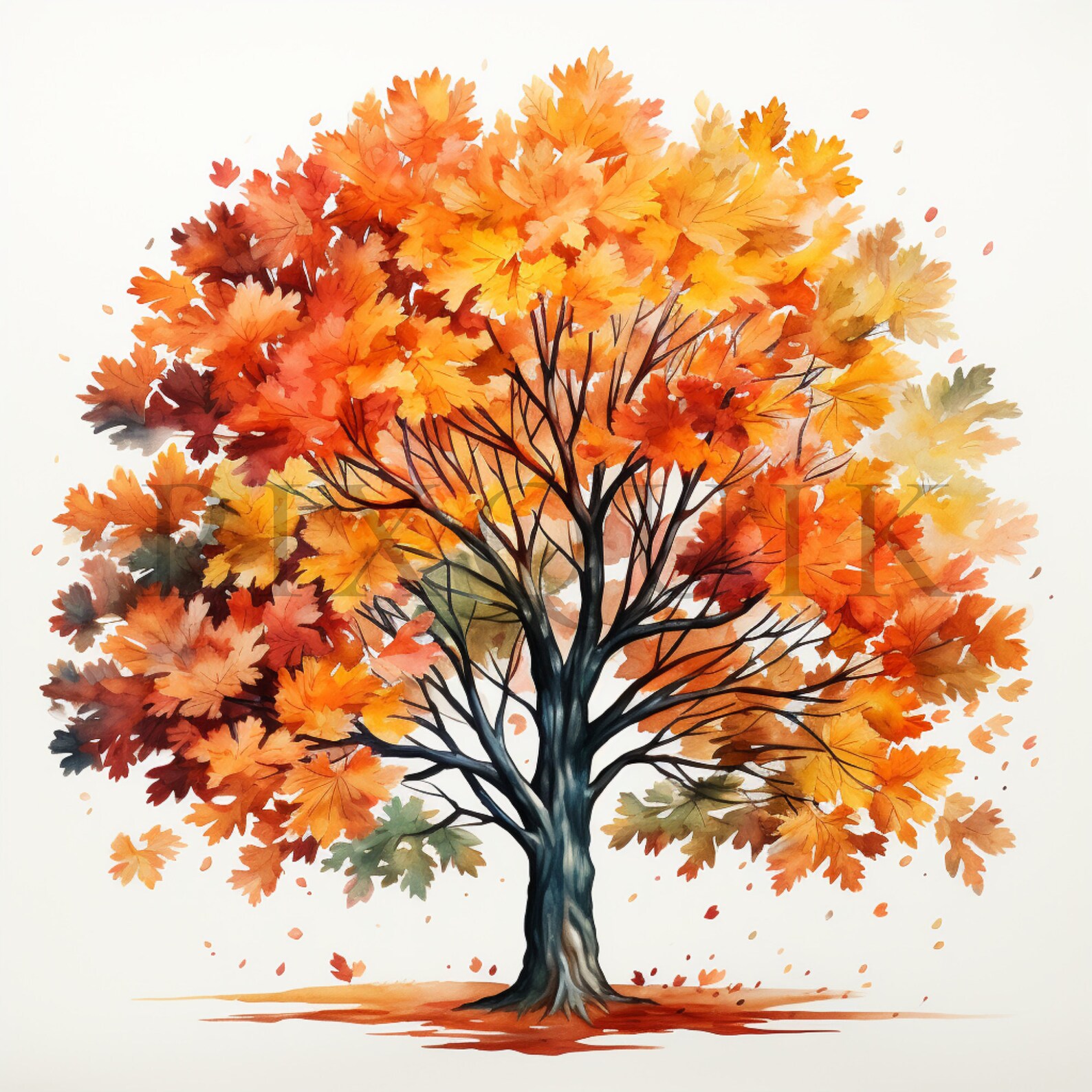 Autumn Tree Clipart | Fall Foliage Jpgs (digital Download) - Etsy