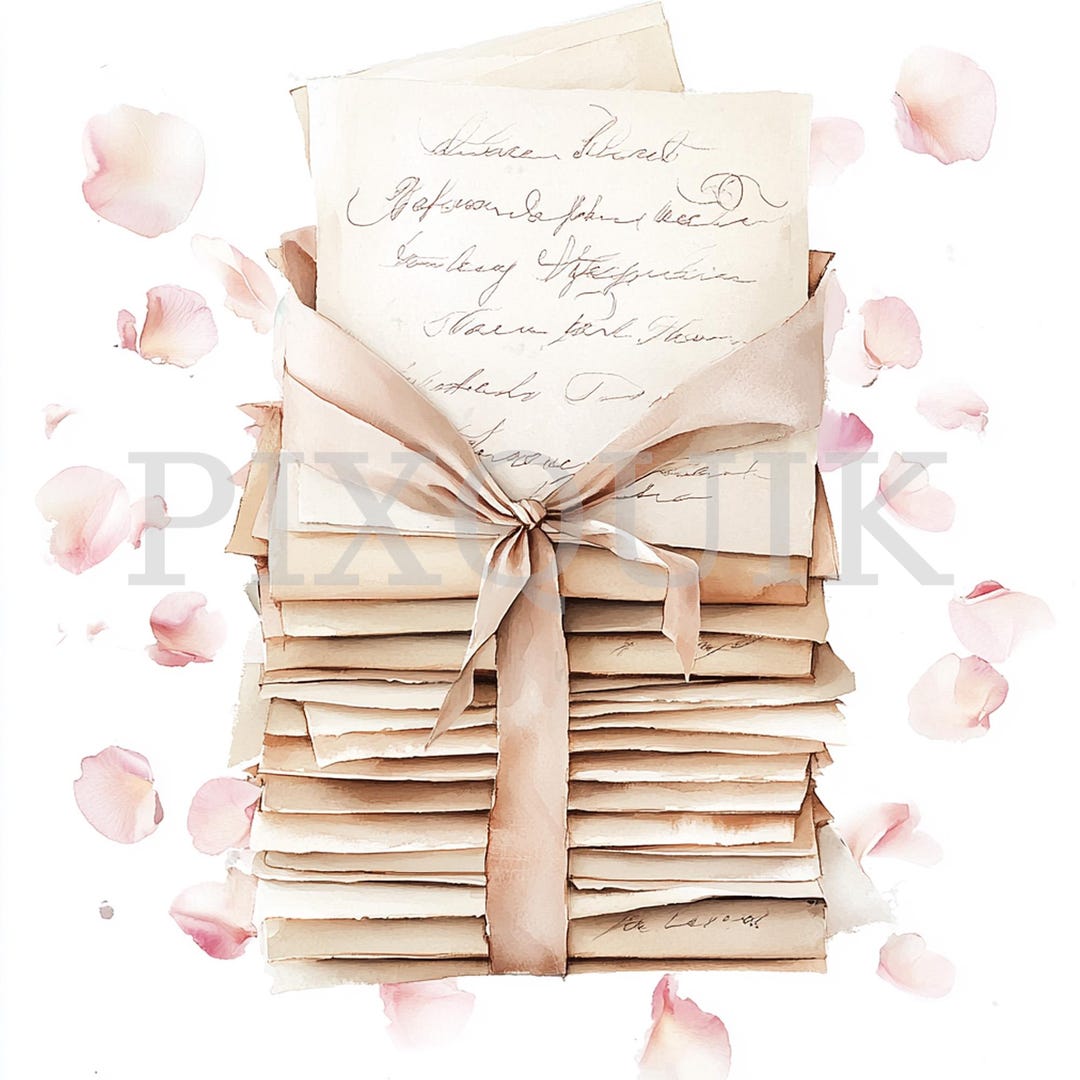 Valentine LOVE Letters With Beige Ribbon 5 Valentine Clip Art Card ...