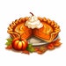 Watercolor Pumpkin Pie Clipart | Fall Harvest Illustration (digital ...