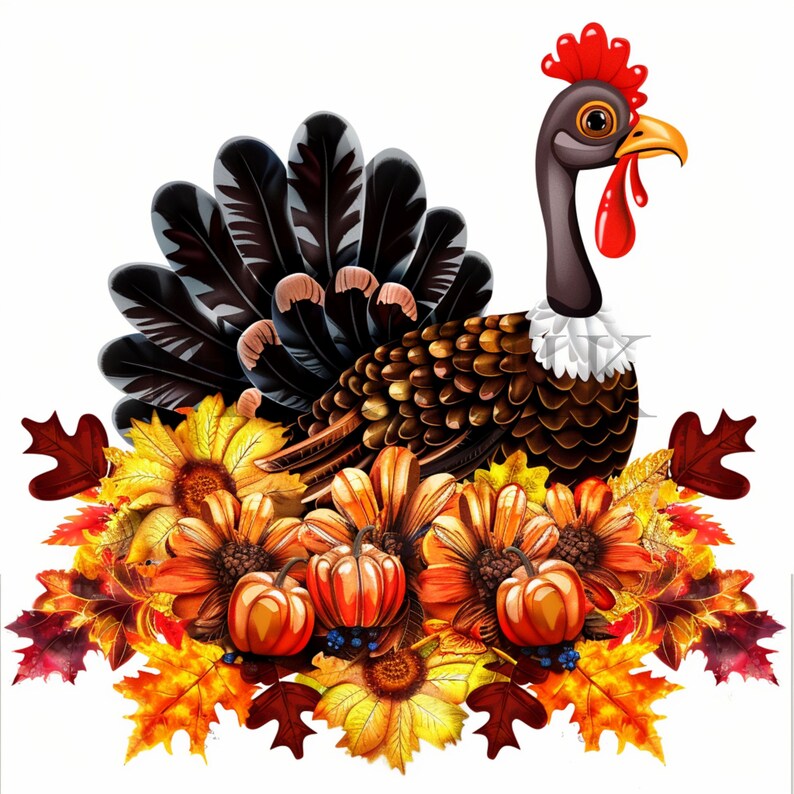 Turkey Clipart | Fall Animal, Autumn Leaves (instant Download) - Etsy